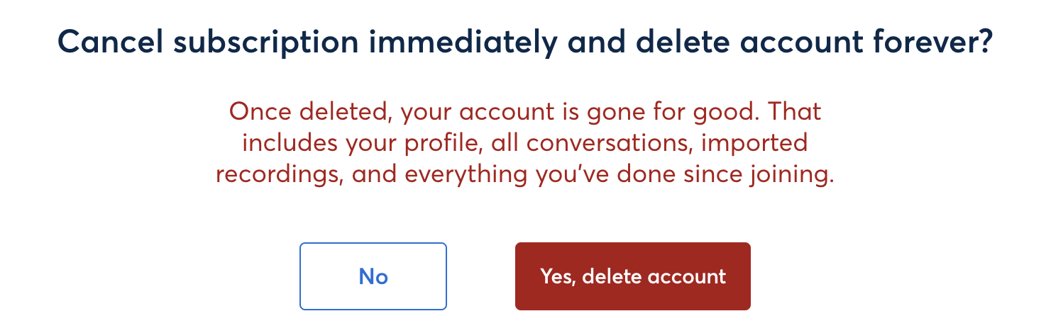 Delete your account – Otter.ai Help Center
