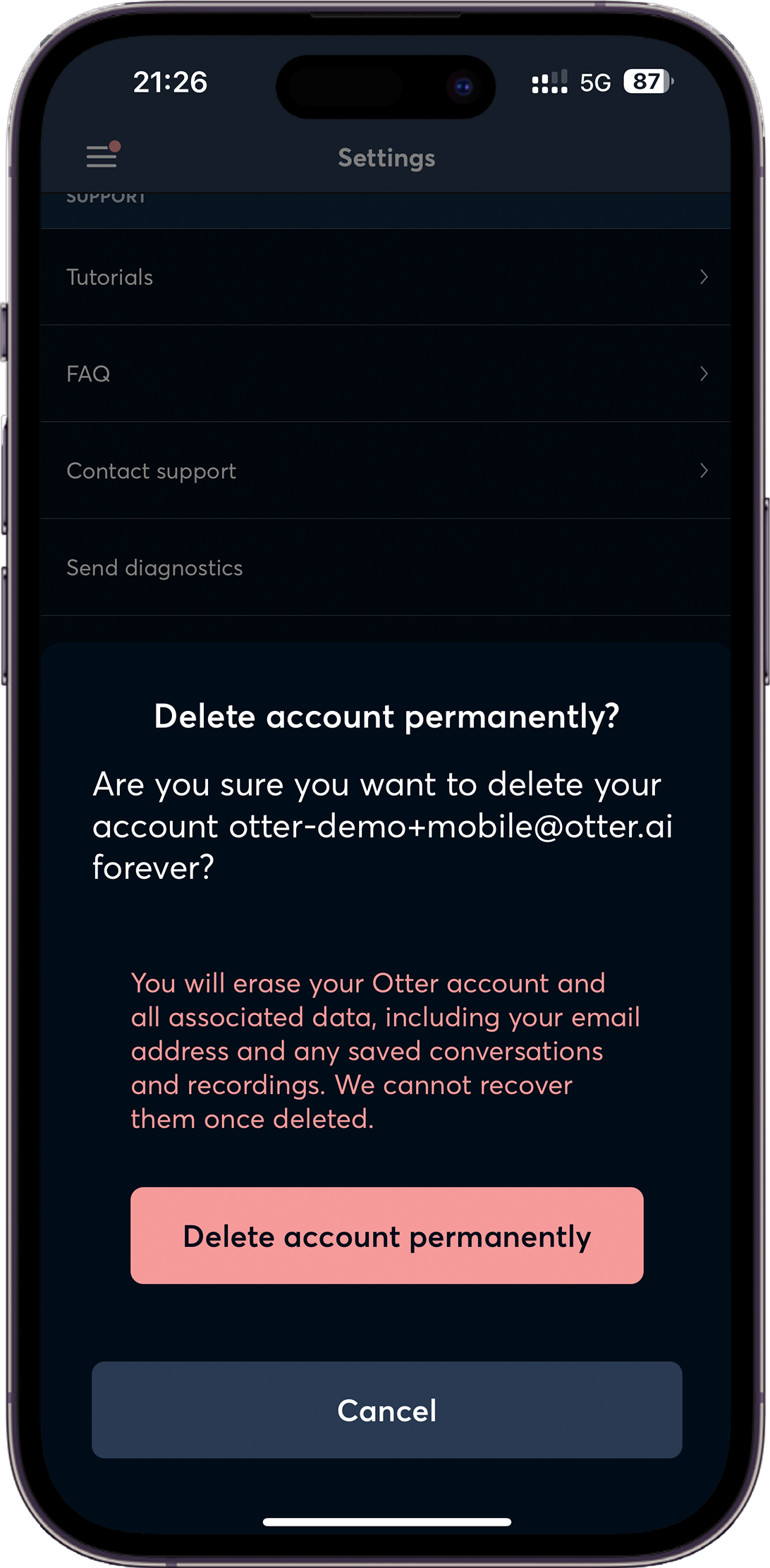 Delete your account – Help Center