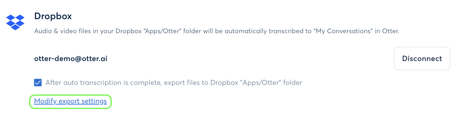 Dropbox for Otter – Help Center