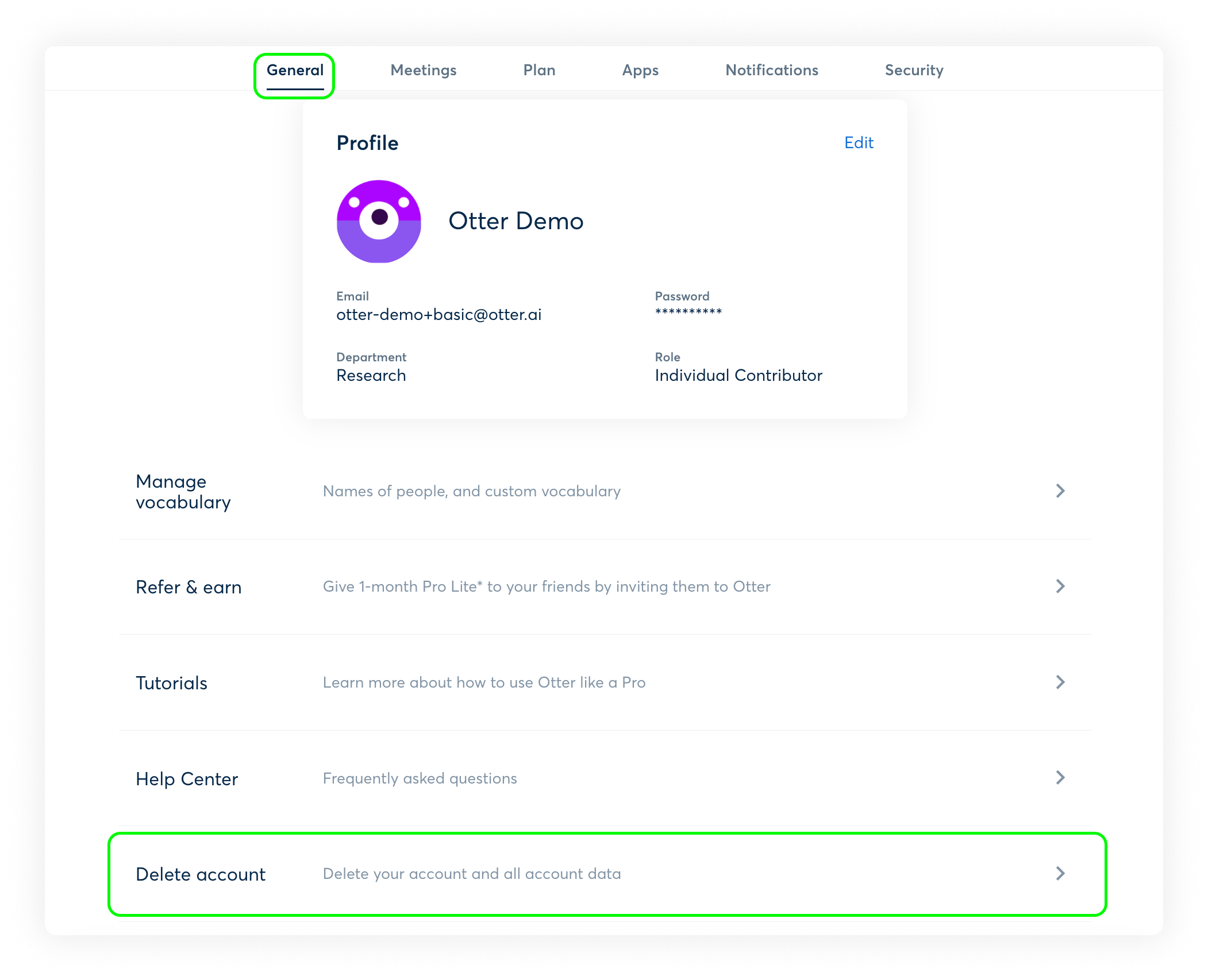 Delete your account – Help Center