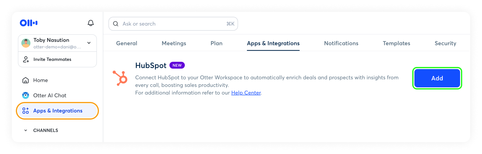 Otter.ai HubSpot Integration Guide – Help Center