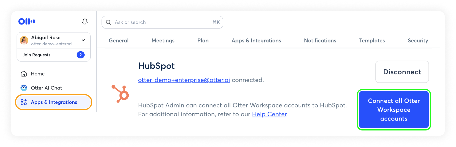 Otter.ai HubSpot Integration Guide – Help Center