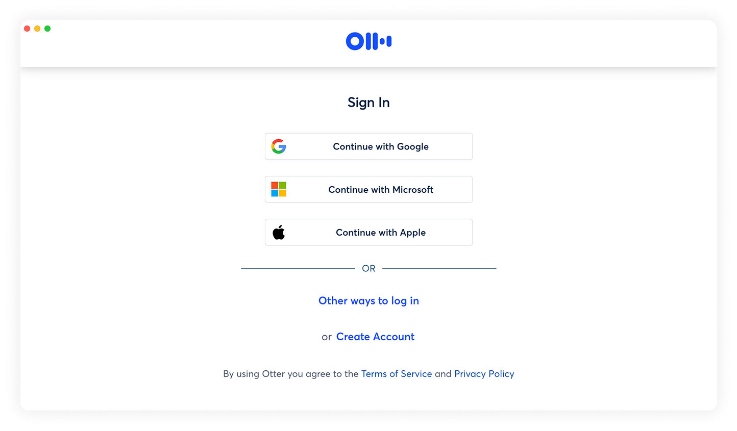 Otter macOS Desktop – Help Center